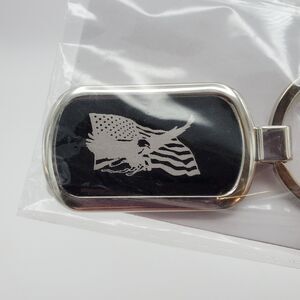 Source Unknown | Accessories | Eagle Key Chain Silver Tone Black White ...